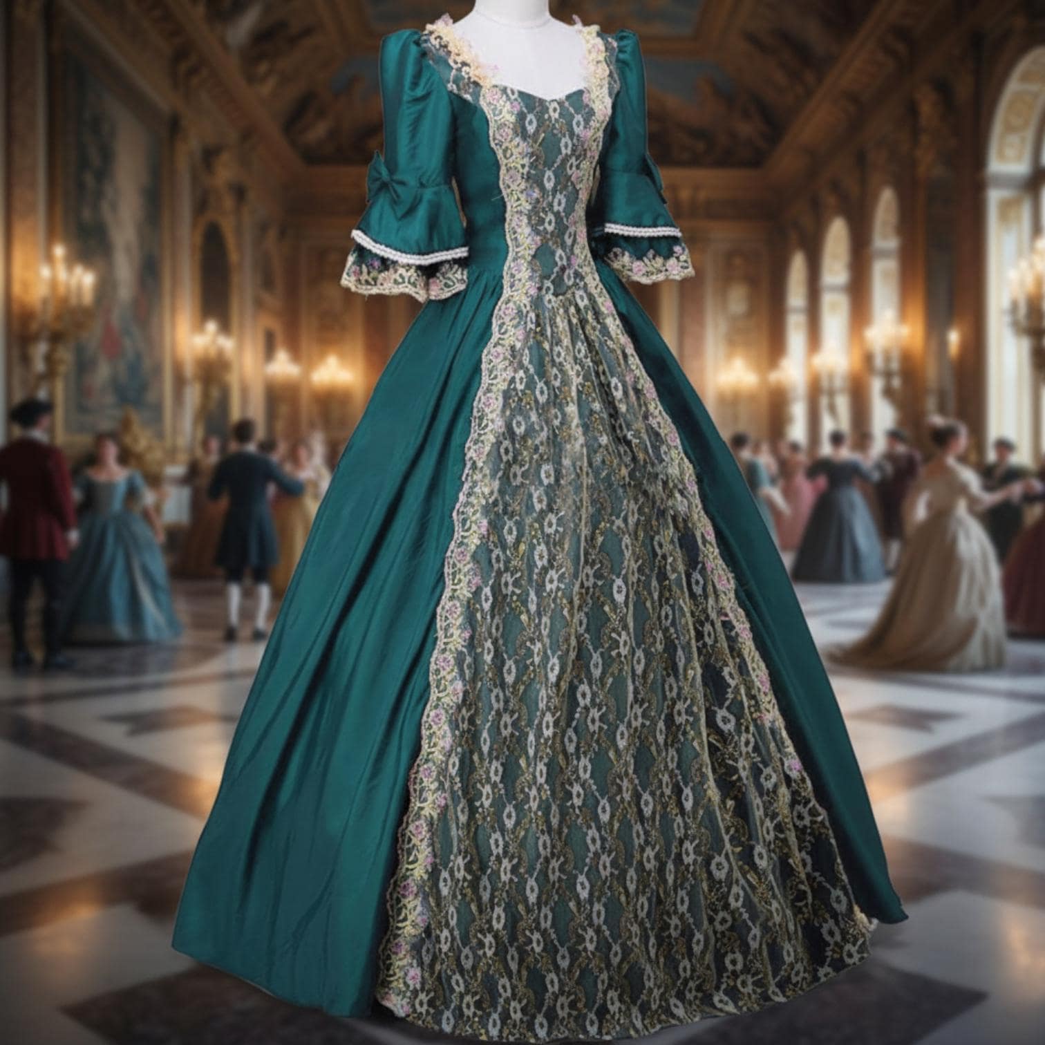 Women’s Medieval Ball Gown, Renaissance Victorian Masquerade Dress With ...