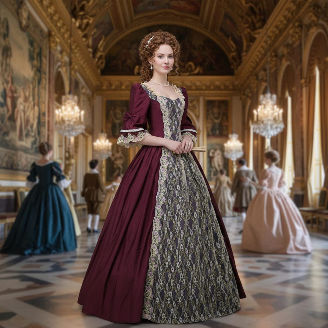 Women’s Medieval Ball Gown, Renaissance Victorian Masquerade Dress With ...