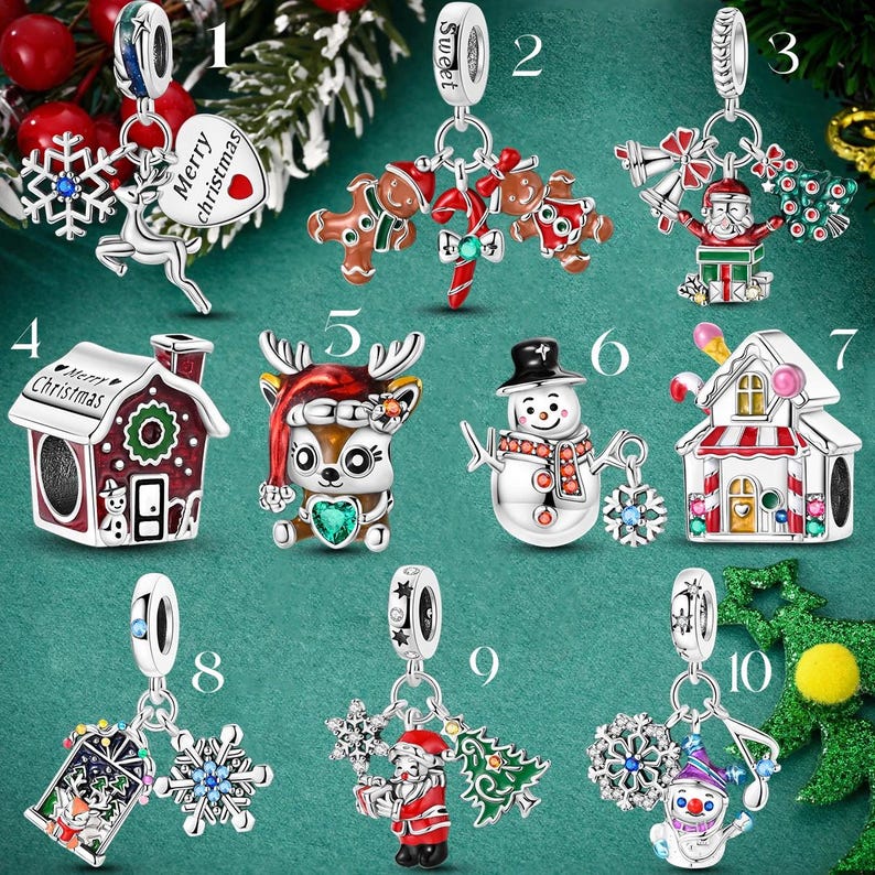 Christmas Enamel Charms Pendant, Snowman Charm, Dangle Charms Fits ...