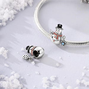 Christmas Enamel Charms Pendant, Snowman Charm, Dangle Charms Fits ...
