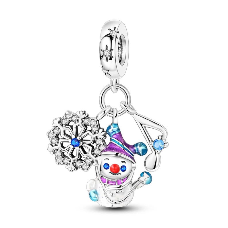 Christmas Enamel Charms Pendant, Snowman Charm, Dangle Charms Fits ...