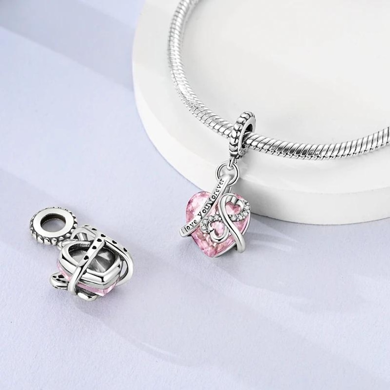 Silver Valentines Charms, Bracelet Charm, Couple Charm, Dangle Charms ...