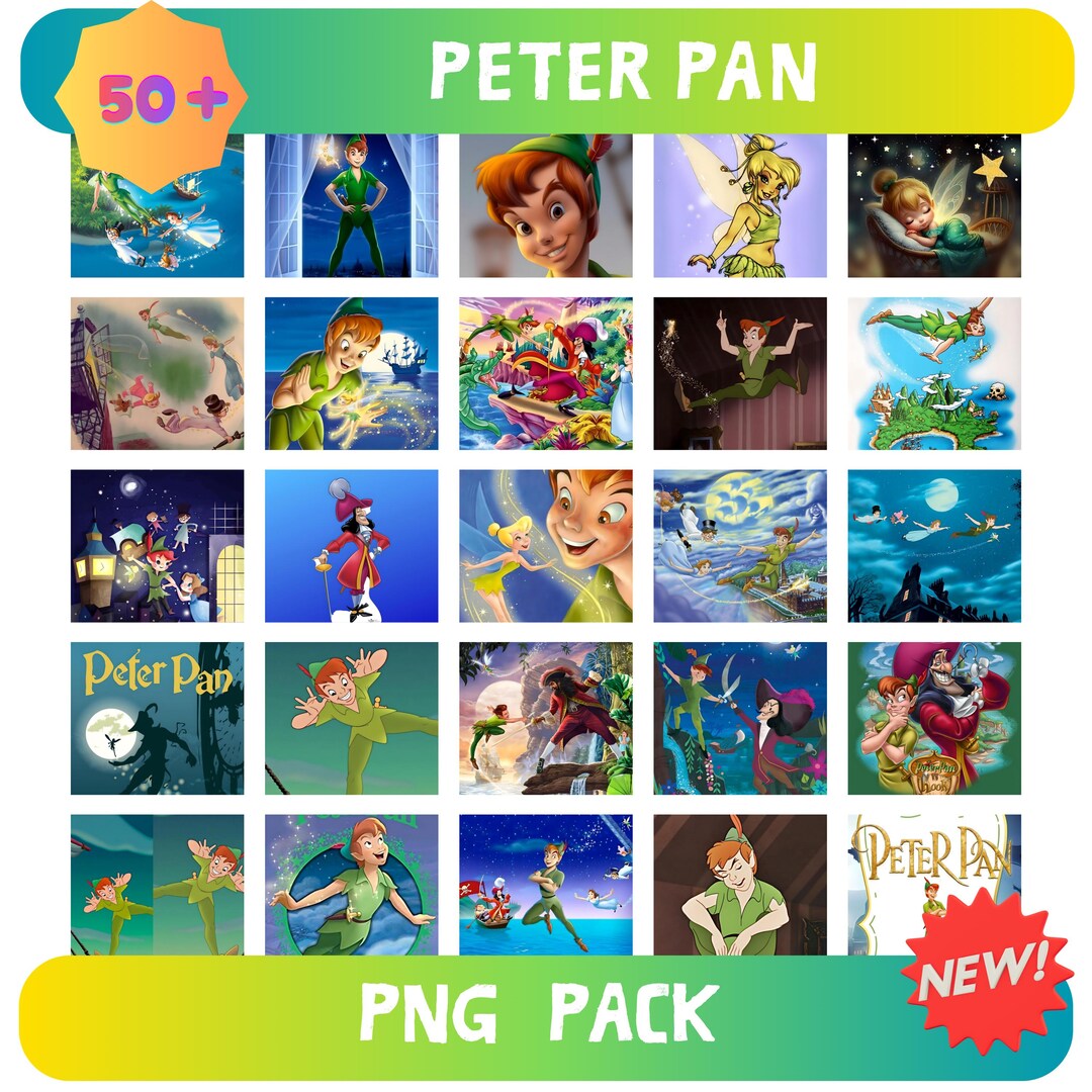Peter Pan PNG Clipart Bundle | Disney Sublimation Designs (digital ...