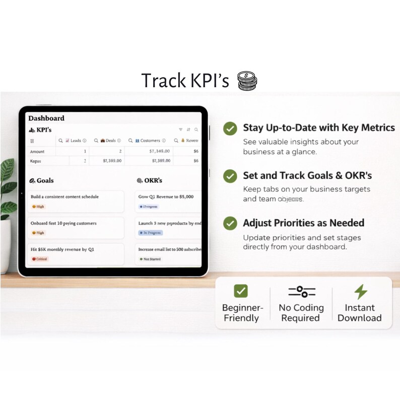 Notion Business Dashboard Template - Autonomos | Small Business Planner ...