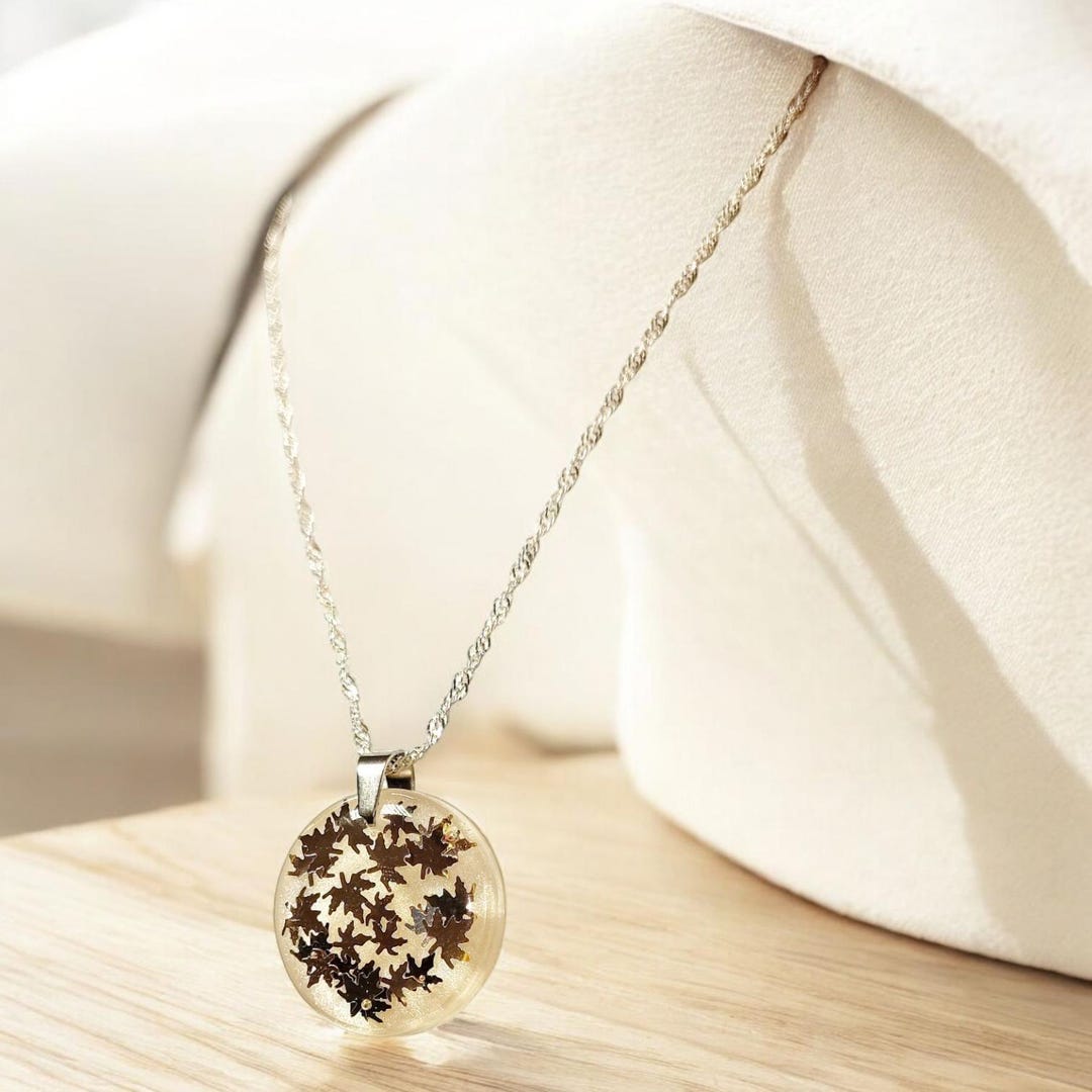 Handmade Resin Jewelry Set – Sterling Silver Pendant and Earrings - Etsy