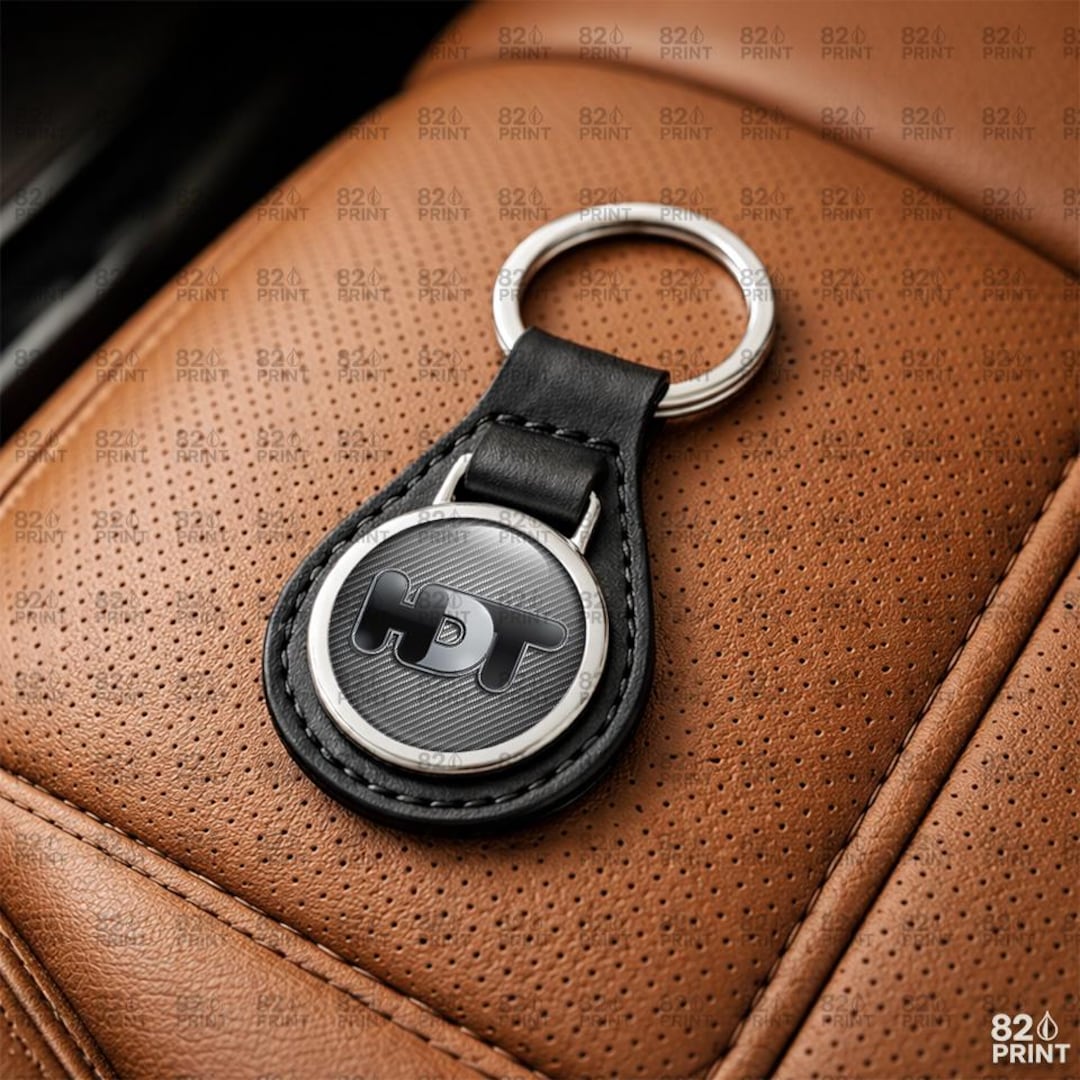 HDT Leather Car Keychain | Custom Logo Style Key Fob | Automotive Key ...