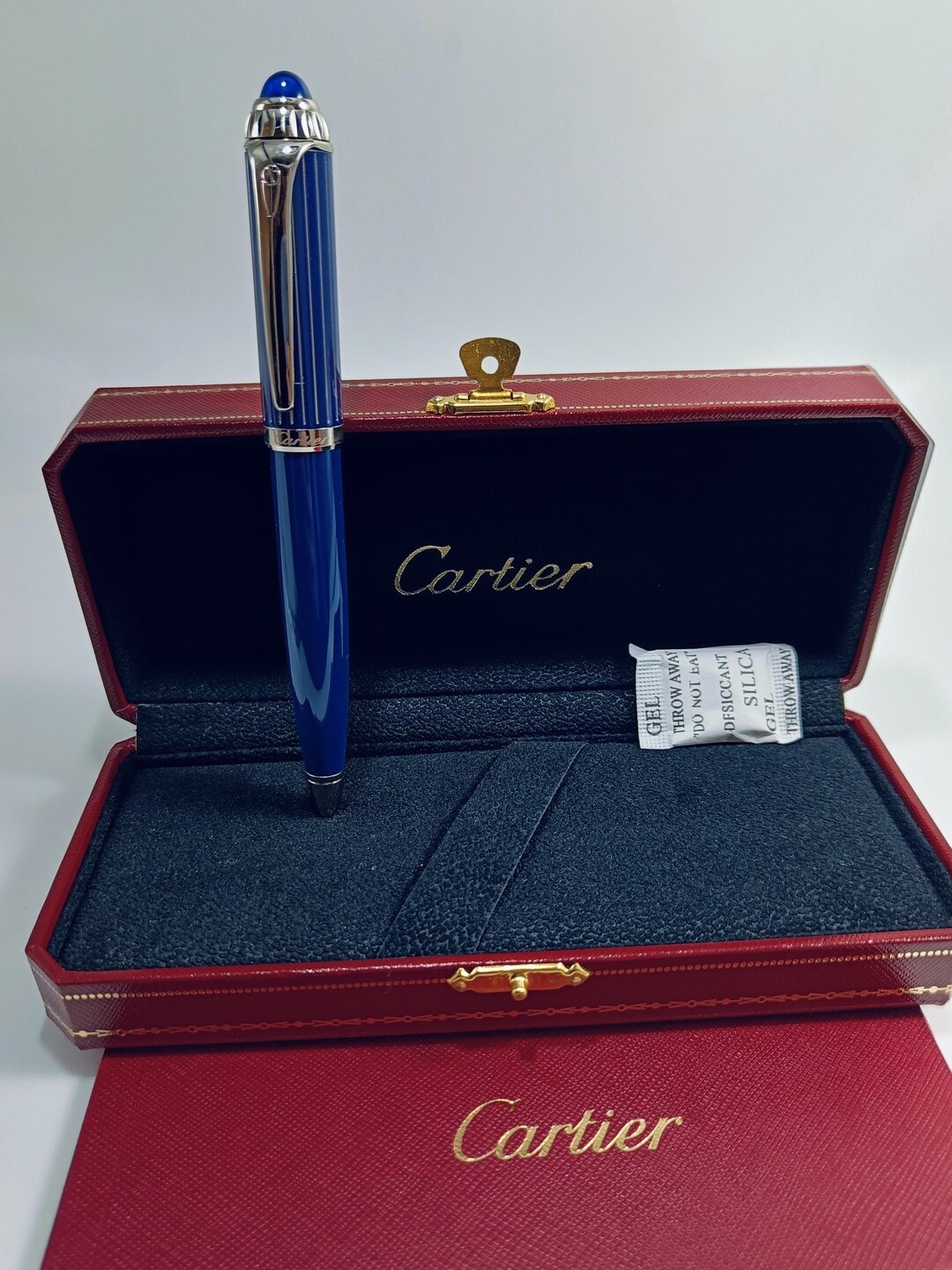 Cartier Ballpoint Pen Blue Body With Box – Luxury Writing Instrument ...