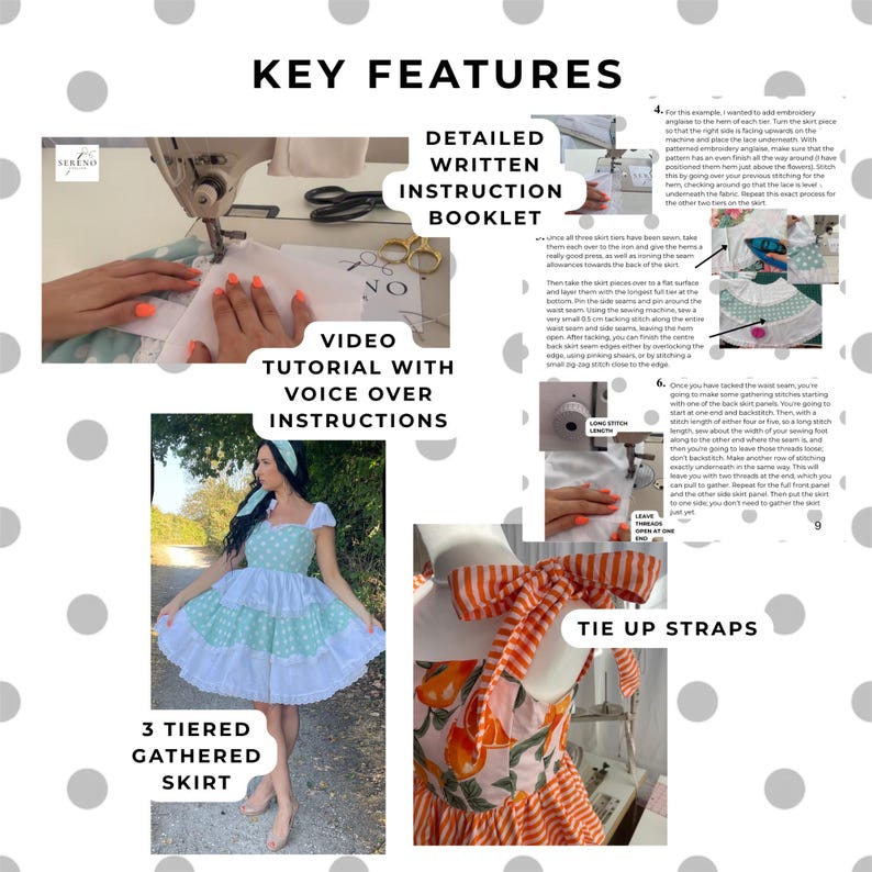 Capri Dress PDF Sewing Pattern | Cottagecore Tiered Ruffle Sundress ...