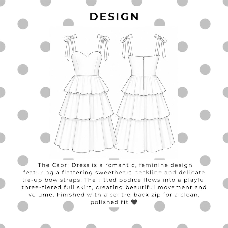 Capri Dress PDF Sewing Pattern | Cottagecore Tiered Ruffle Sundress ...
