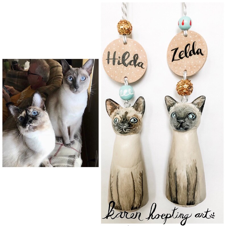 Custom Cat Figurine Ornament Custom Cat Portrait Cat | Etsy