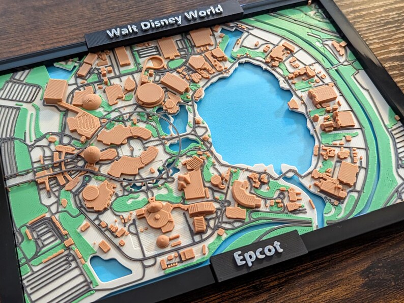3D Epcot Mini Map – Custom Theme Park Art - Etsy