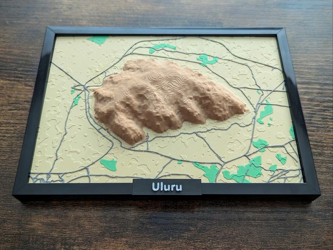 3D Mini Map – Uluru (ayers Rock), Custom Map With Your Postcode, Modern ...