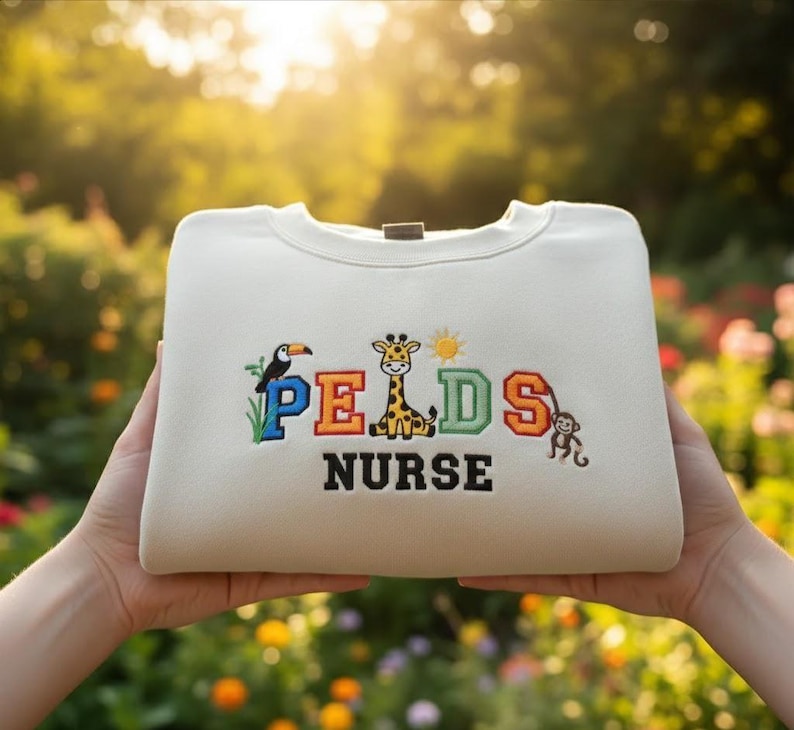 Peds Nurse Embroidery Design, Pediatric Nursing Pattern, Cute ...