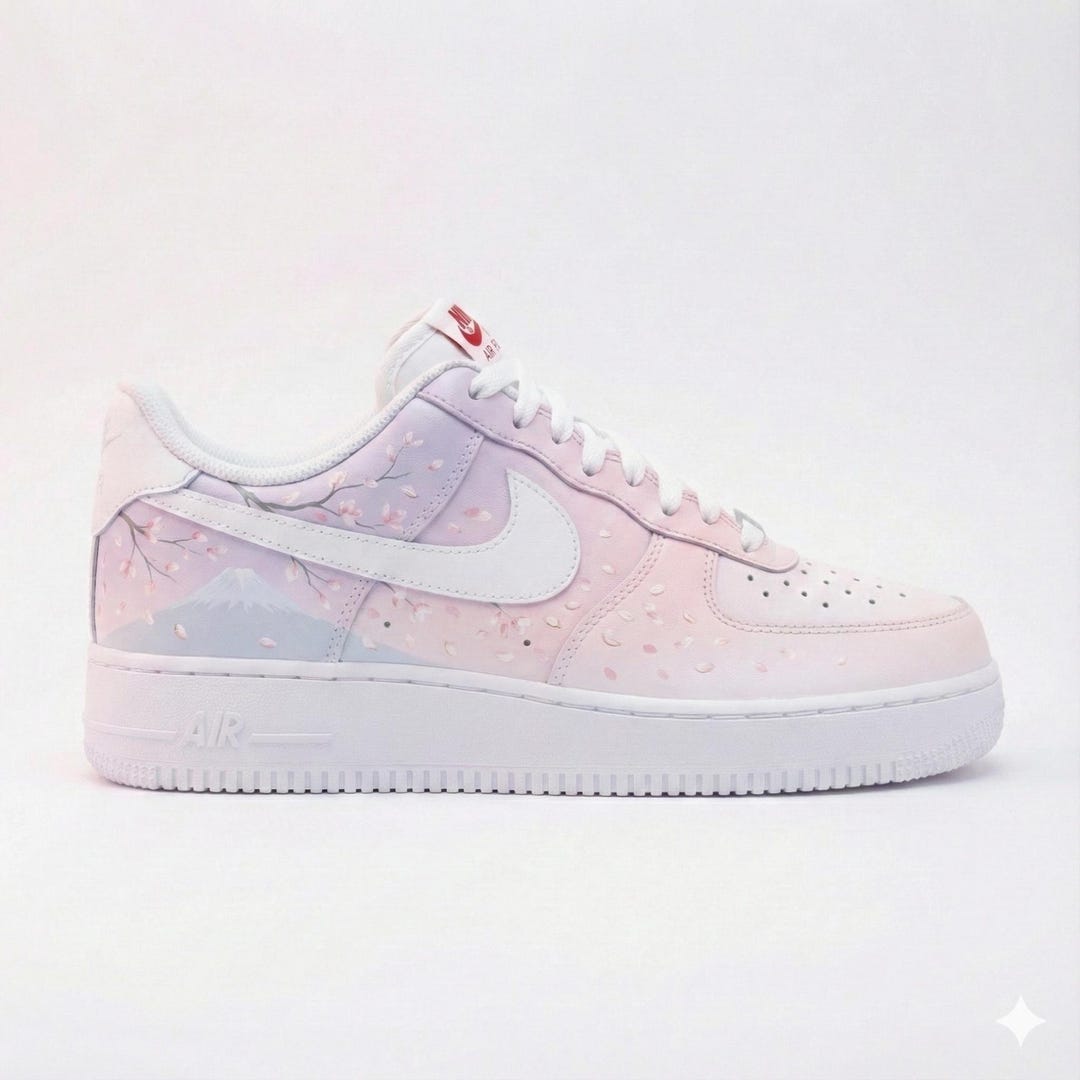 Custom Hand-painted Sakura Air Force 1 | Mount Fuji Cherry Blossom ...