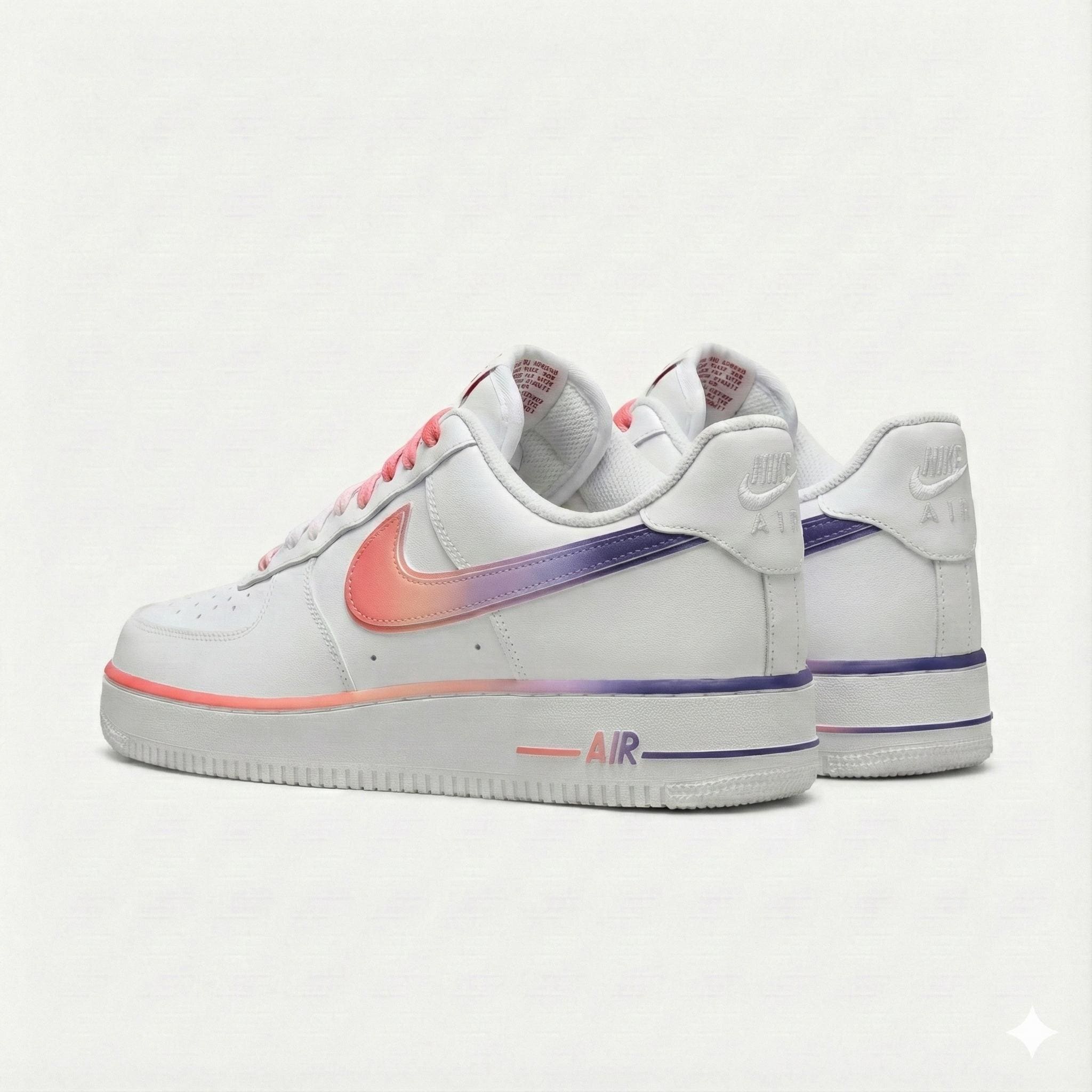 Custom Hand-painted Nike Air Force 1 Shoes | Sunset Gradient Swoosh ...