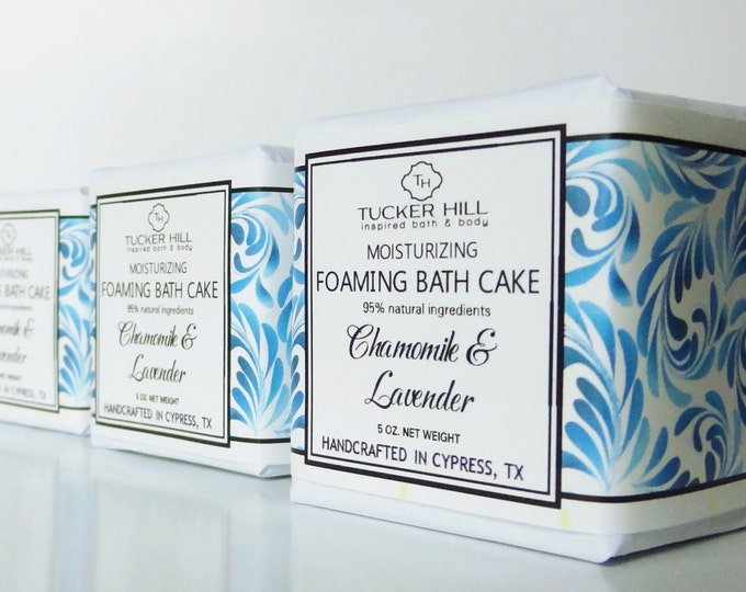 Chamomile Lavender Foaming Bath Cake Bubble Bar Moisturizing - Etsy