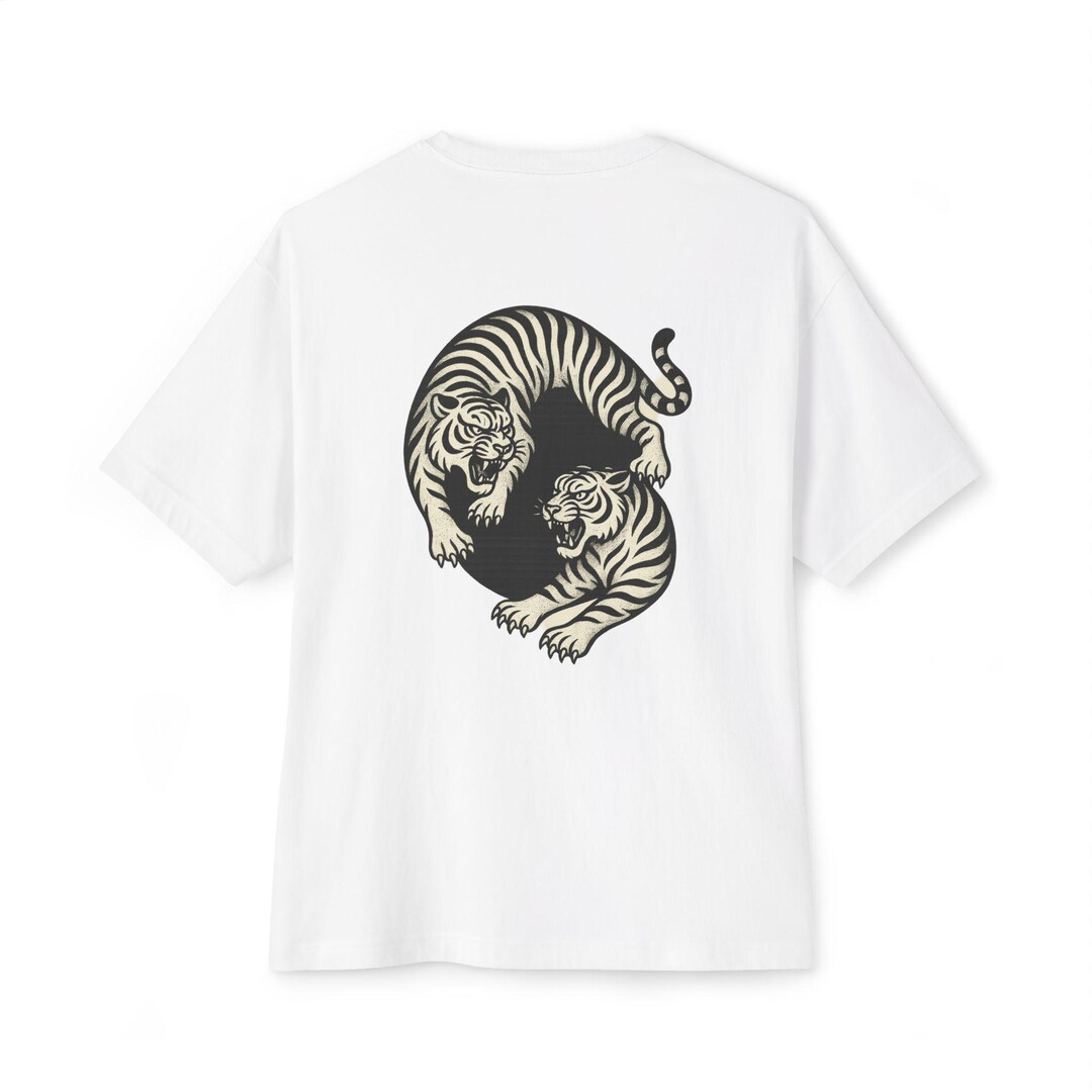 Yin Yang Tigers T-shirt | Tiger Illustration Tee - Etsy