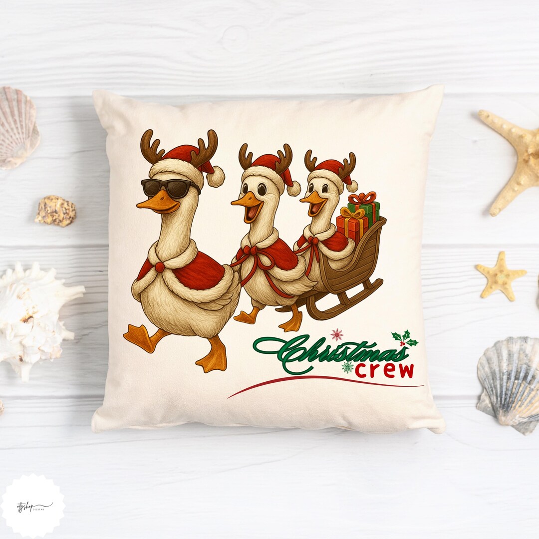 A Cartoon Image of Three Ducks in a Christmas Theme, Marching Joyfully ...