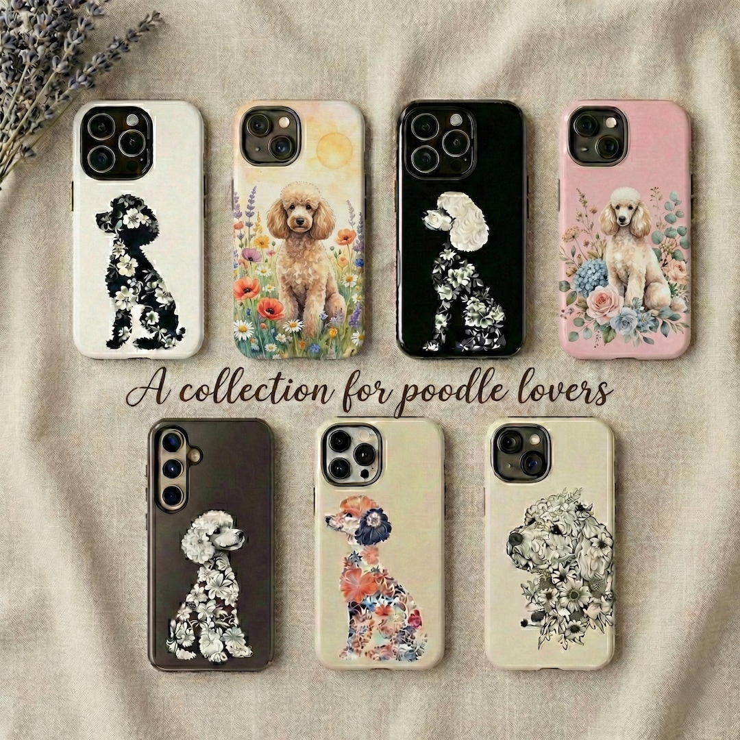 Vintage Poodle Floral Collection - Poodle Mom Gift Tough Phone Case ...