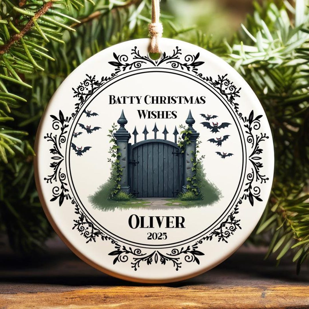Gothic Gate Christmas Ornament: Personalized Ceramic Holiday Decoration ...