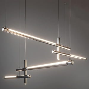 Handmade Modern Strip LED Chandelier, Long Bar Pendant Light - Etsy