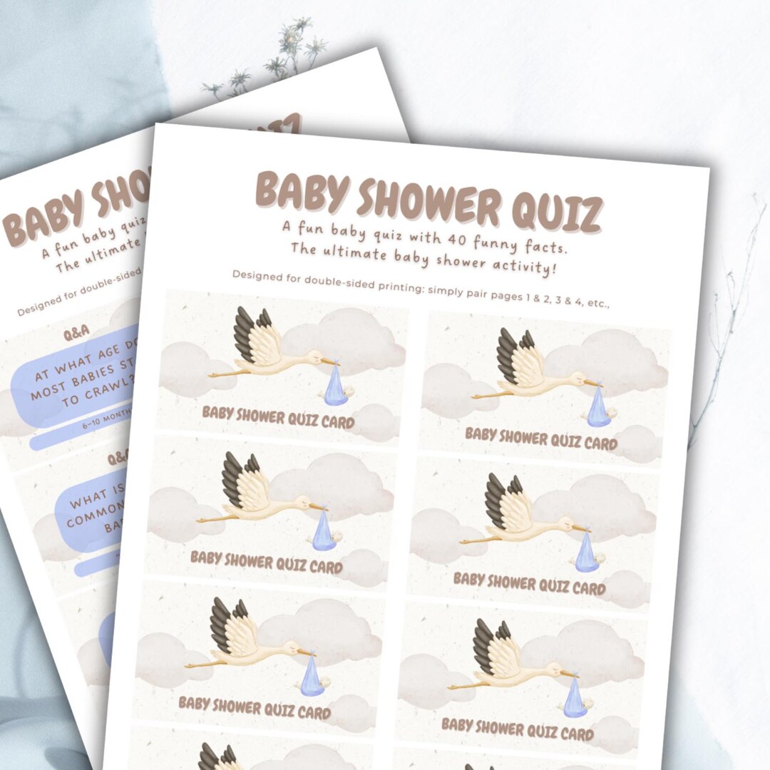 Baby Boy Shower Quiz, Digital Download Game, Printable Baby Shower ...