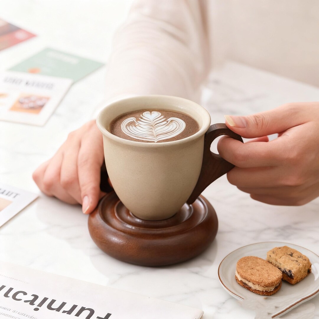 Earthenware Coffee Cup, Retro Funnel Ceramic Mug With Base - Etsy