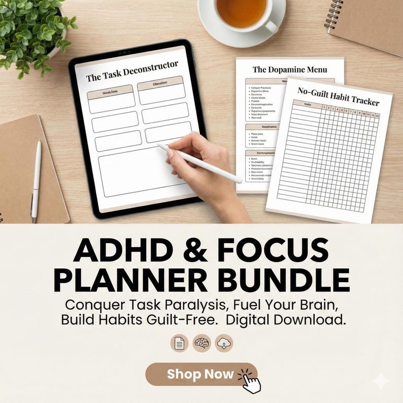 Dopamine Menu Printable & ADHD Planner for Adults | No-guilt Habit ...