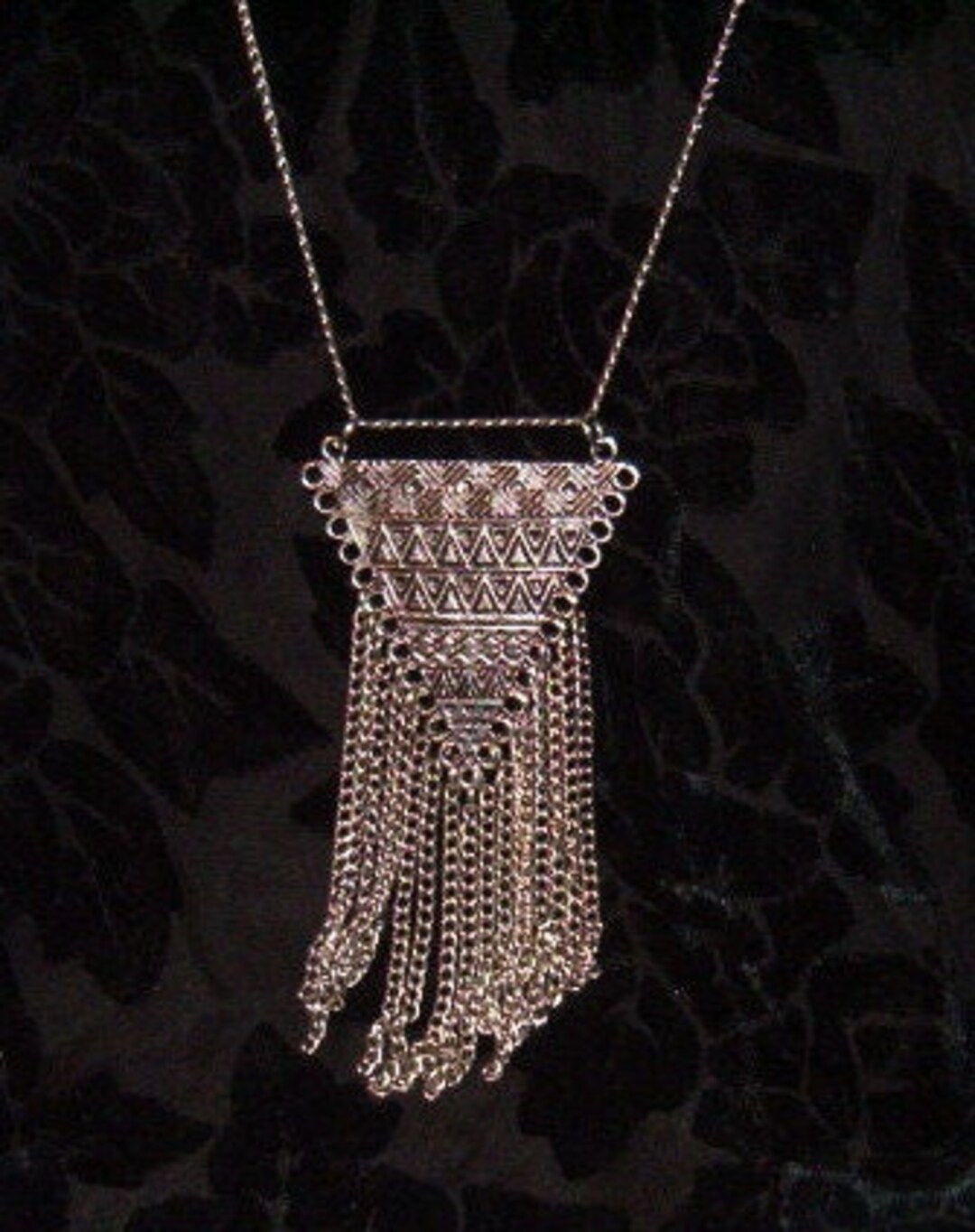 Pendant Necklace, Double Chains 36" N 18", Double Pendants 4"l N 1"l, 3 ...