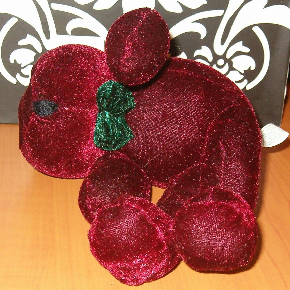 Red Velvet Bear 10 Plush Bear Tail Button Eyes - Etsy