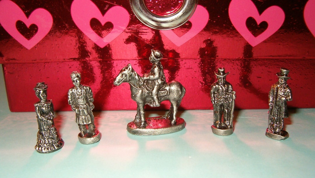 Americana Pewter Collection, 5 Pewter Figurines, 1992 Original Box ...