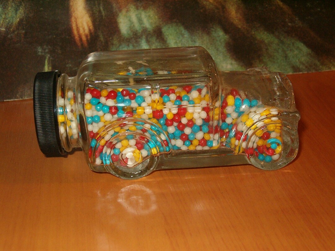 Car Candy Jar, Heavy Thick Glass, 5"l, Marked 25FP 1928, or Something ...
