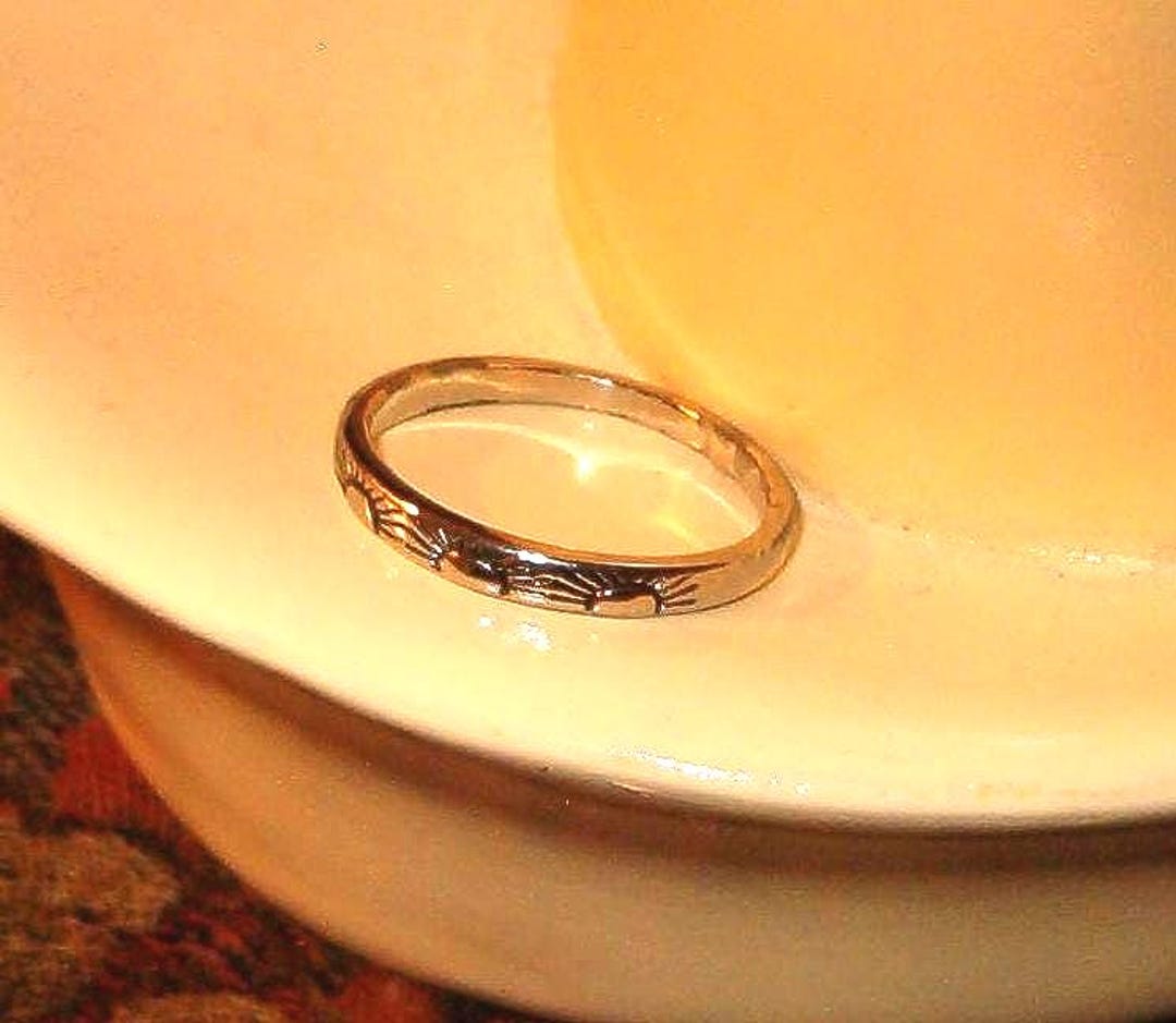 Statement Ring, Imprint of the Rising Sun, Silver Tone Metal, Size 9 1/ ...