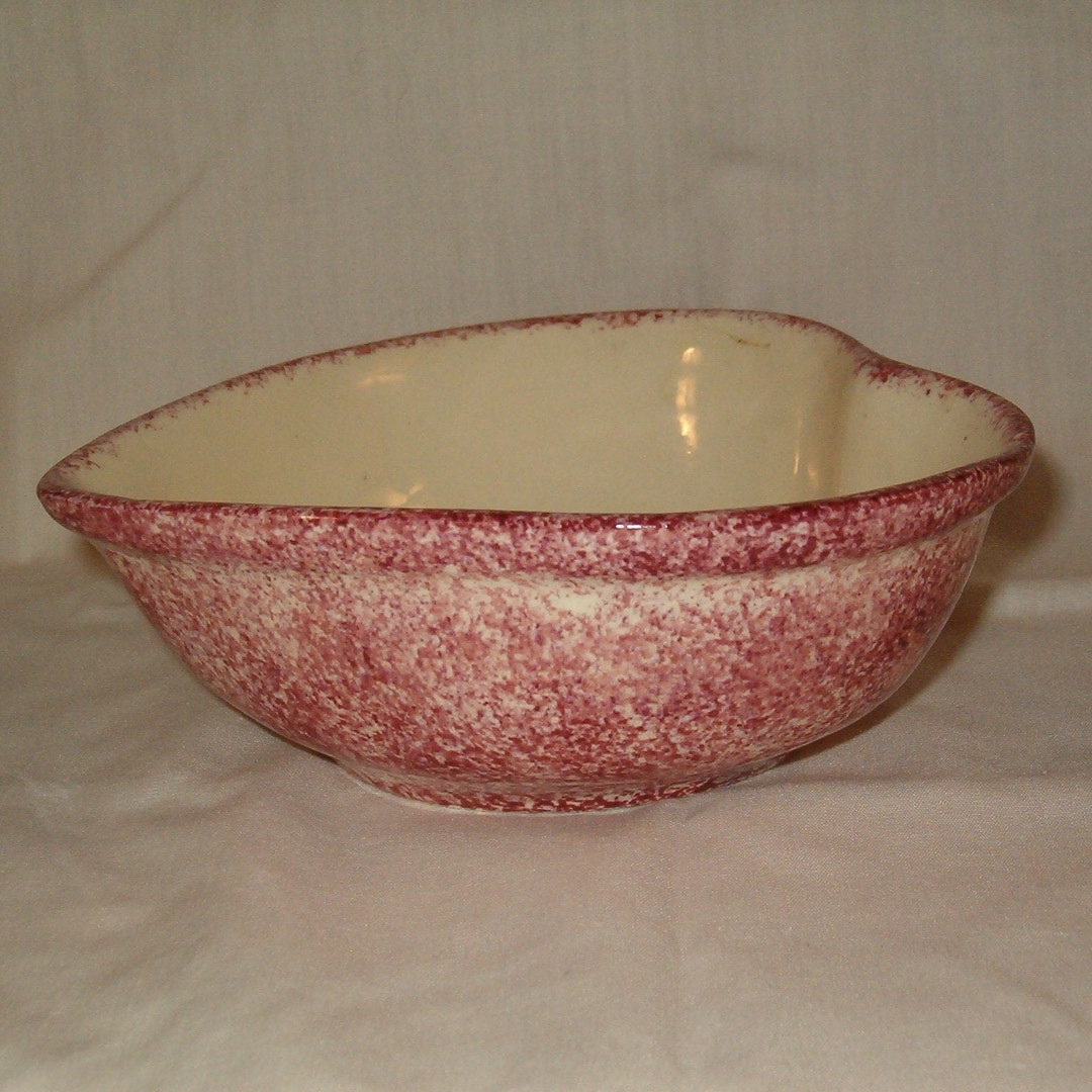 Smallest Heart Mixing Bowl, Red Spatter Ware, by Flat Earth, 1987, 2h ...
