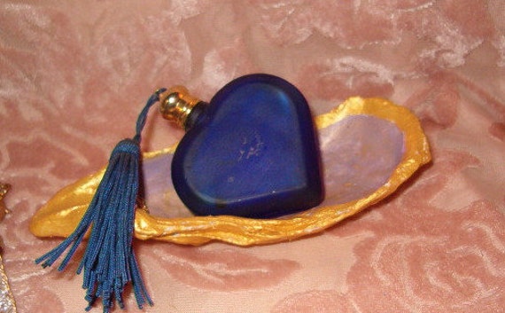 Black Heart Perfume Bottle Matt Black Over Glass Golden | Etsy