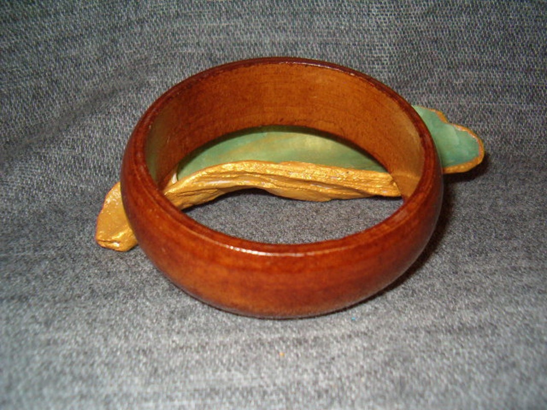 Forest Trinkets! Wooden Bangle Bracelet, Solid Wood, Brown Shades, 2 1/ ...