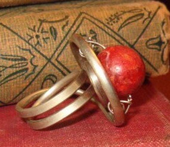 Statement Ring, Gorgeous Stone, Rust Colored Stone, W… - Gem