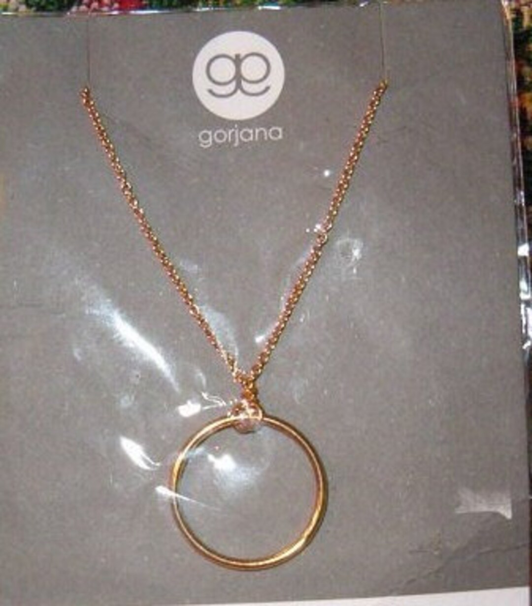 Circle of Gold Necklace, Fine Chain, 17"l, Golden Circle 3/4" Rnd ...