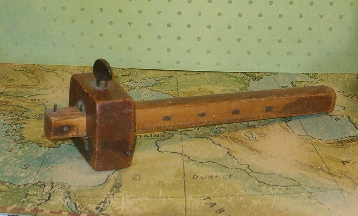 Vintage Wooden Tool for Marking With Measurement & Slide and - Etsy