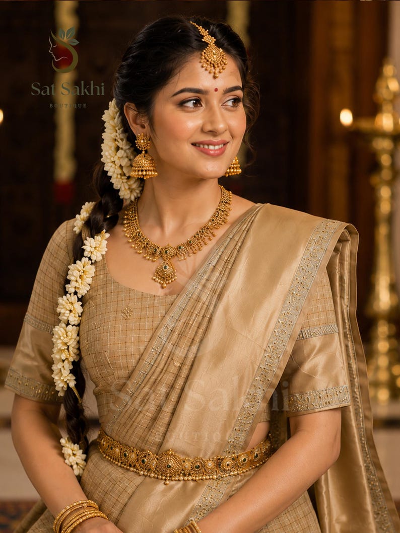 Half Saree Lehenga Set for Women, South Indian Designer Outfit, Ready ...