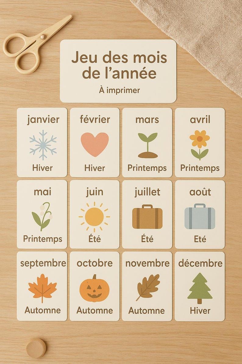 Printable 12 Months of the Year Game | Educational Printable for ...