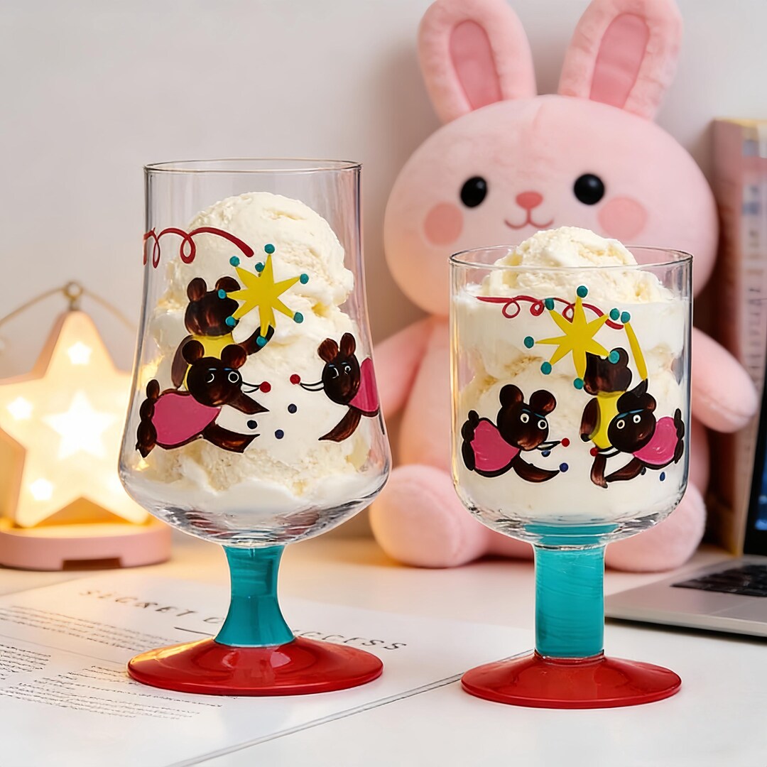 Custom Hand-painted Mugs, Cute Cartoon Bear Mugs, Custom Stemmed Party ...