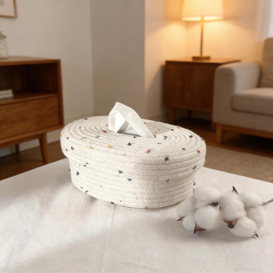 Hand-woven Tissue Box, Hemp Thread Tissue Box, Rectangular Household ...