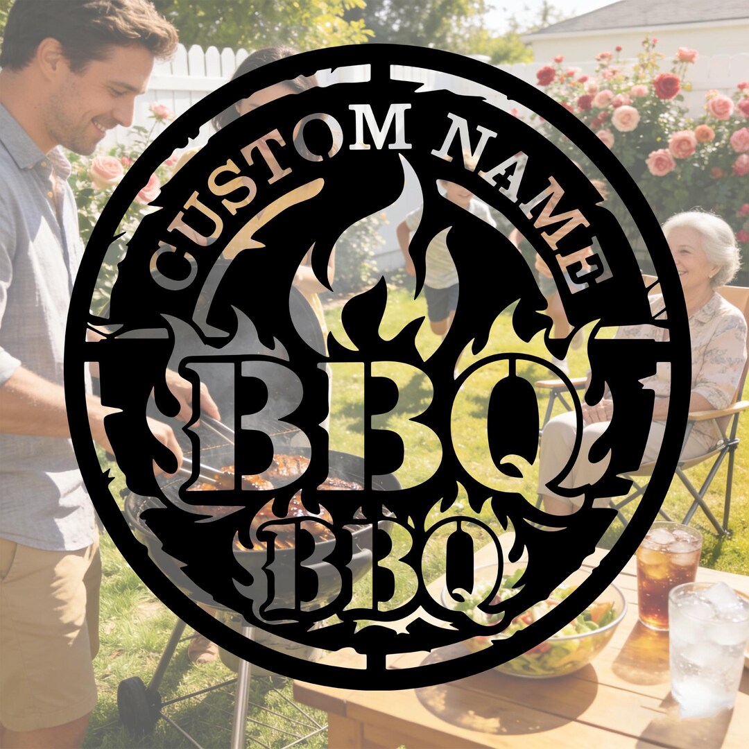 Personalized Metal Barbecue Wall Sign, Custom Grill Sign, Barbecue Sign ...