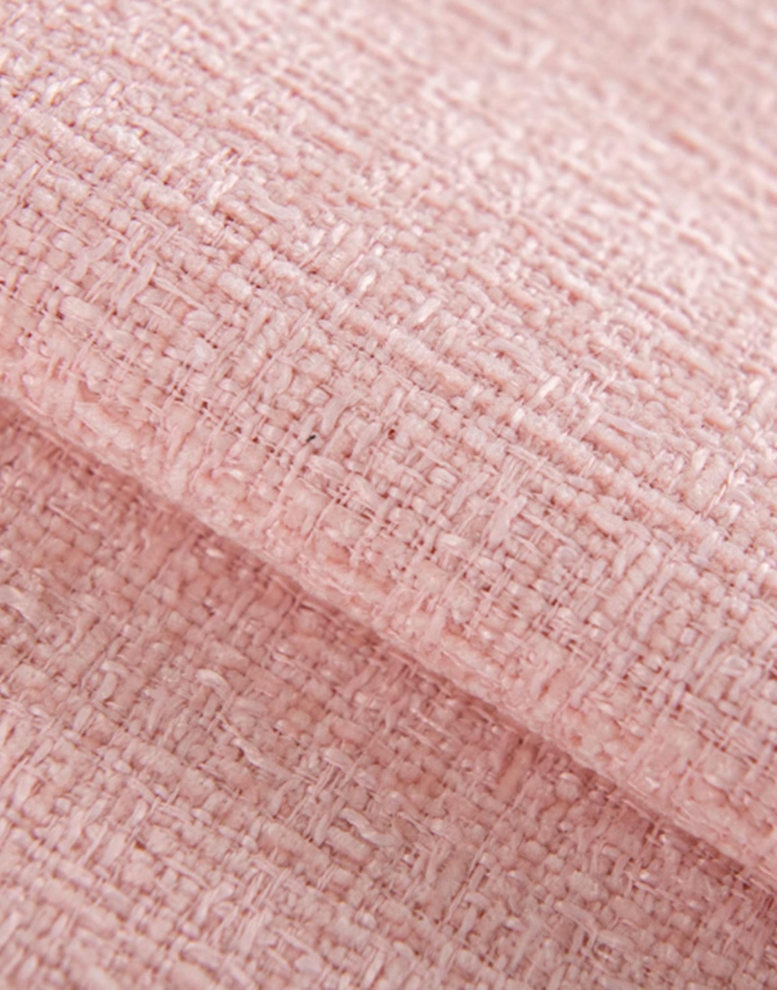 10% Wool Light Pink Color Tweed Fabric for Coats, Dresses, Bags, and ...