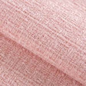 10% Wool Light Pink Color Tweed Fabric for Coats, Dresses, Bags, and ...