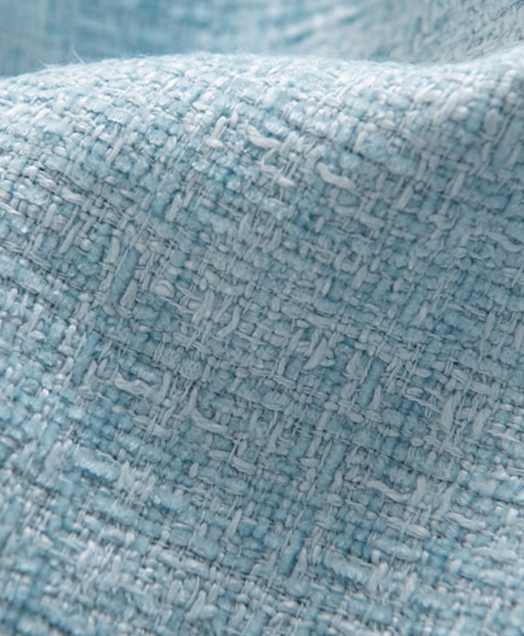 10% Wool Light Blue Color Tweed Fabric for Coats, Dresses, Bags, and ...