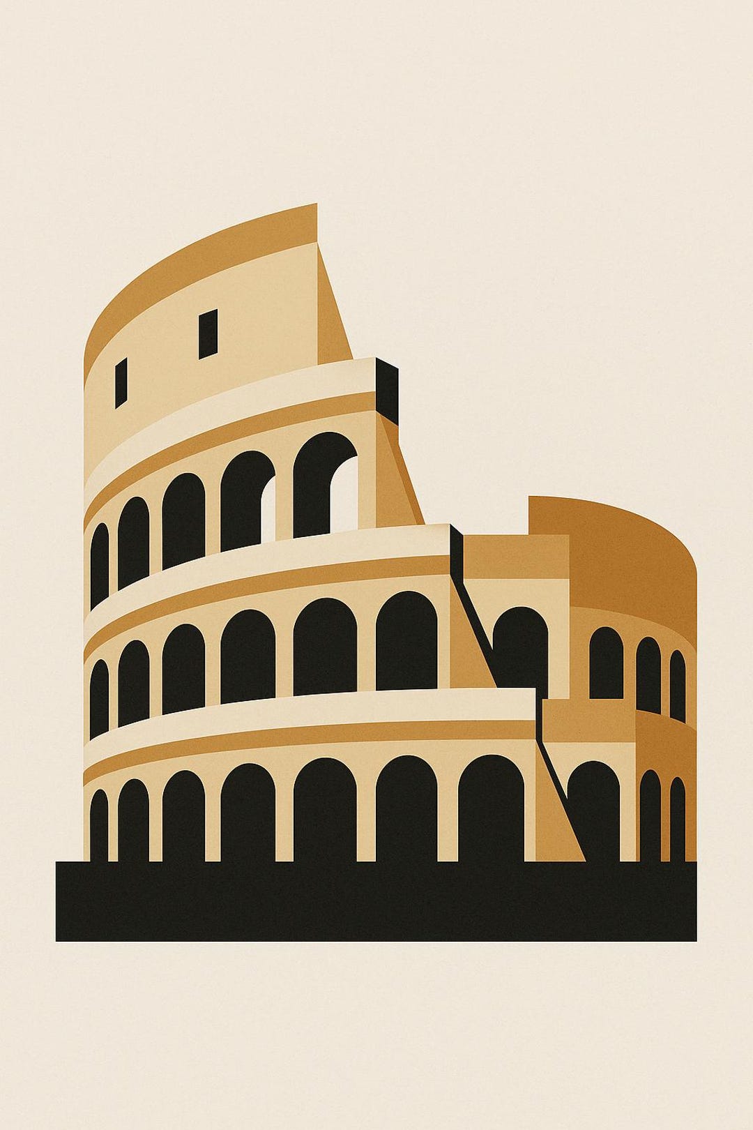 Colosseum Poster – Modern Geometric Rome Print – Minimalist Italy Wall ...