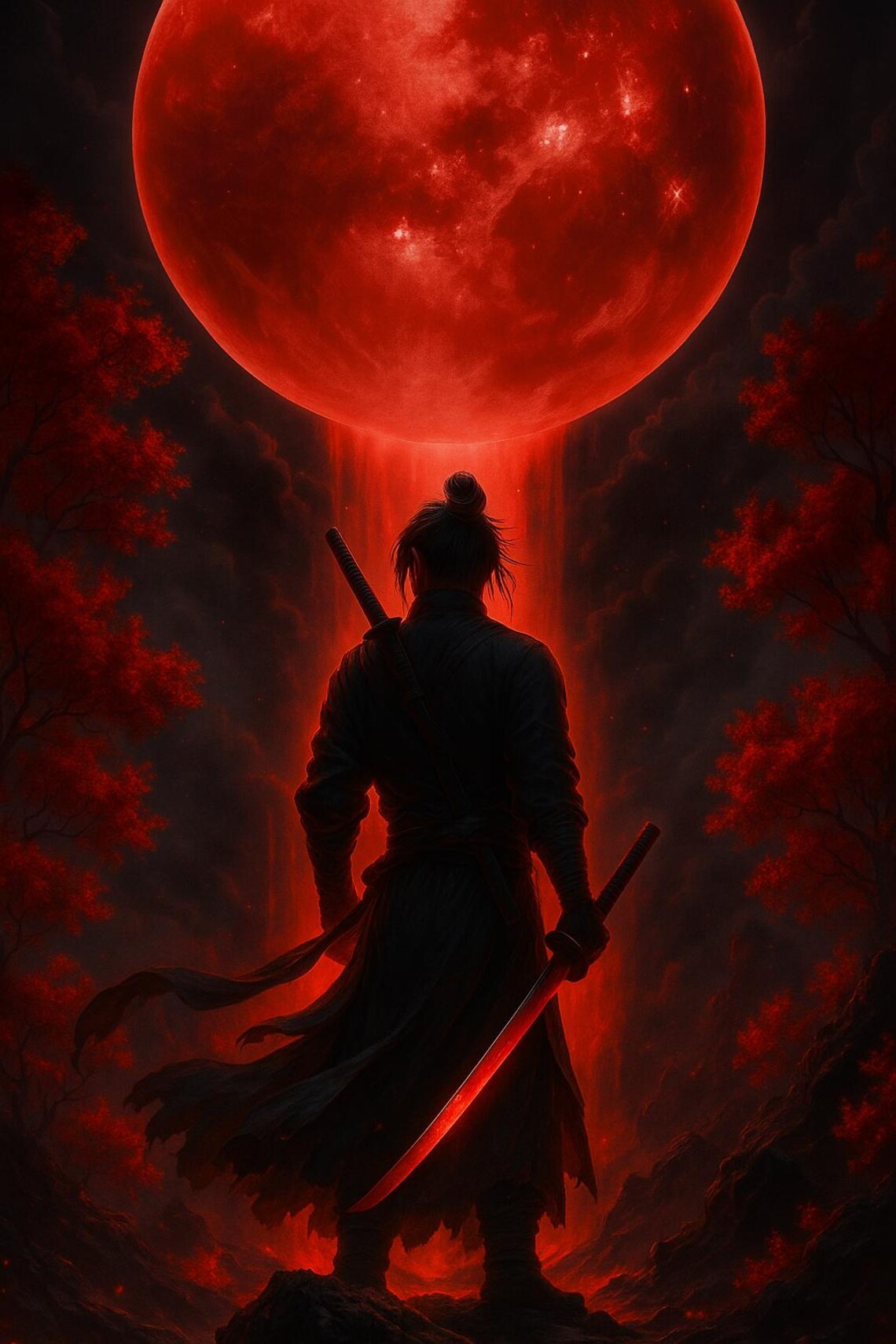 Blood Moon Samurai Wallpaper Pack – 5 Cinematic 4K Warrior Backgrounds ...