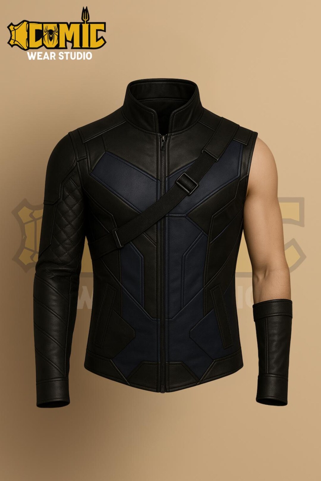Hawkeye Inspired Leather Jacket, Ronin Clint Barton Cosplay, Mens Black ...